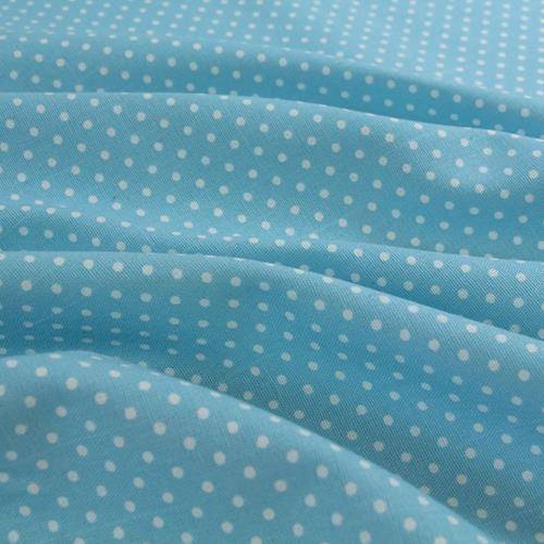 TISSU A POIS - TURQUOISE - 112 CM - 100% COTON - MINI 5 METRES